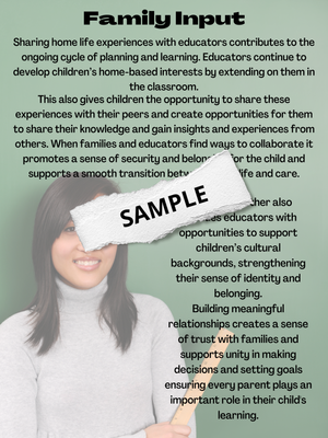 Family Input Template — The Educators Friend