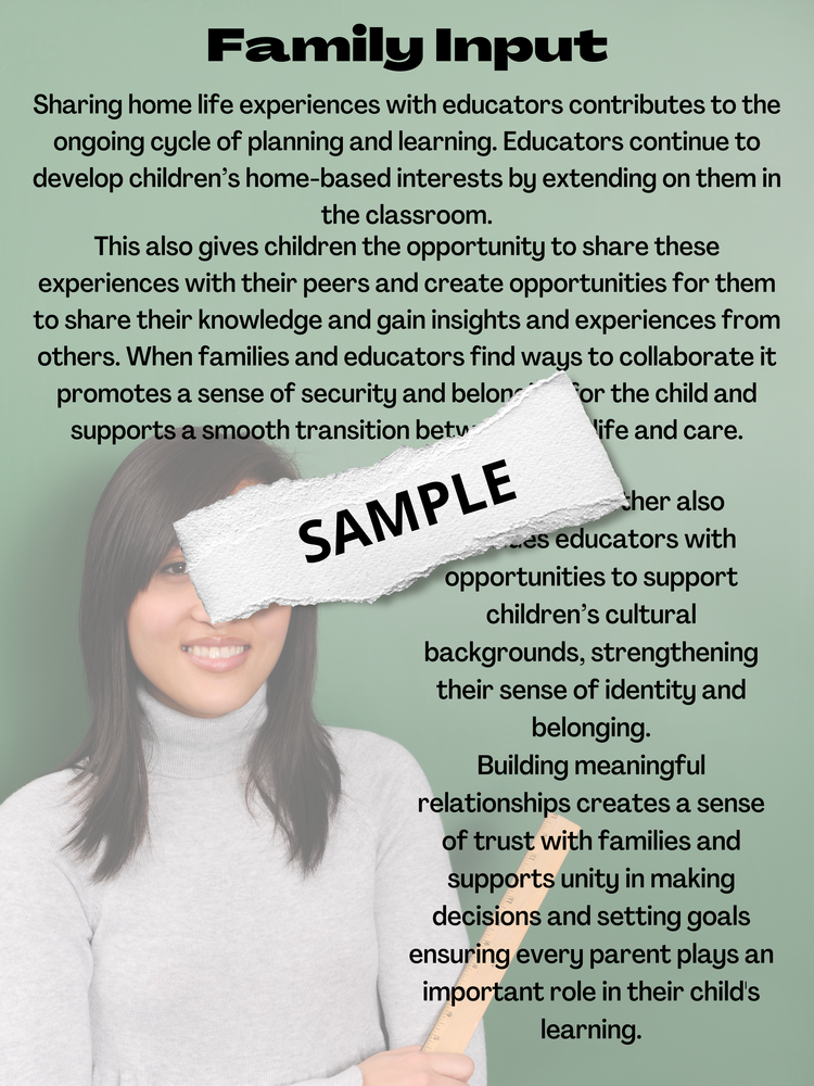 Family Input Template — The Educators Friend