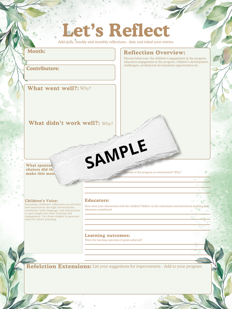 Family Input Template — The Educators Friend