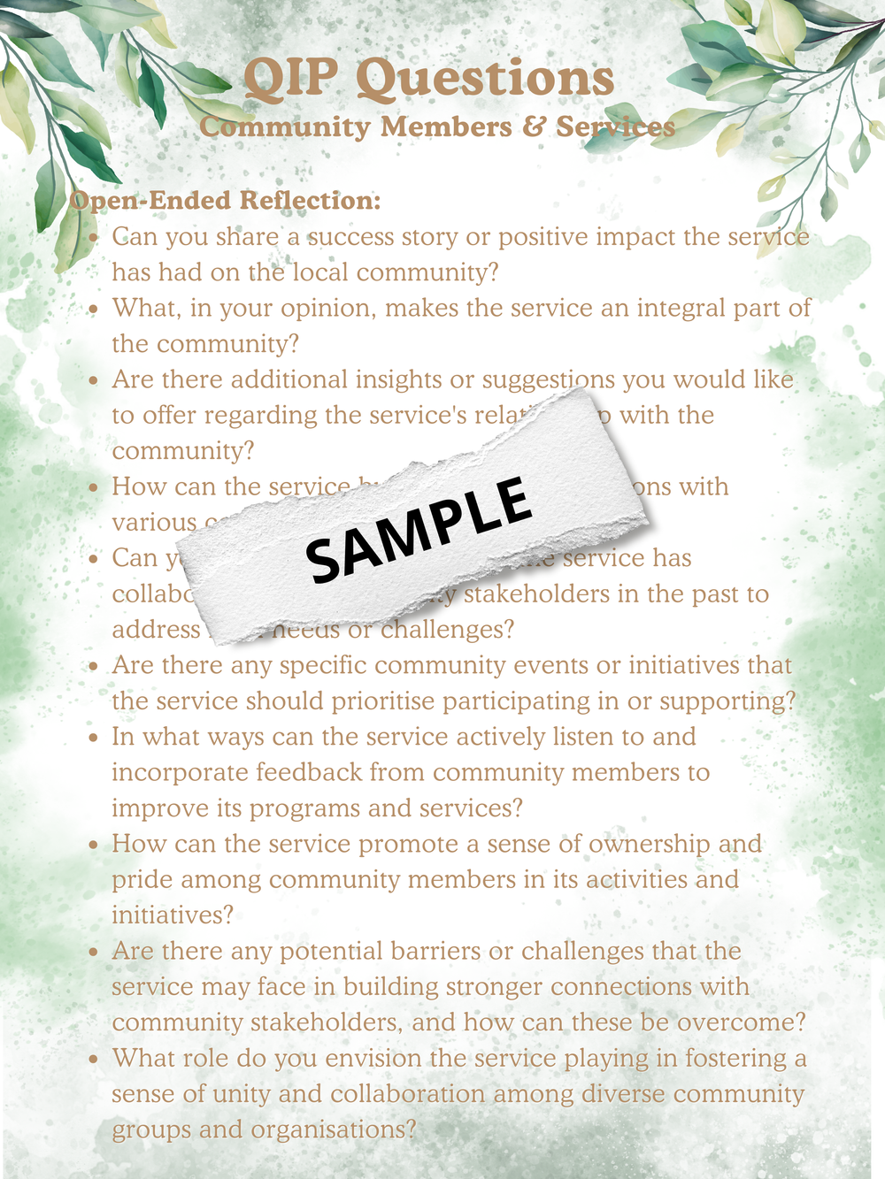 Family Input Template — The Educators Friend