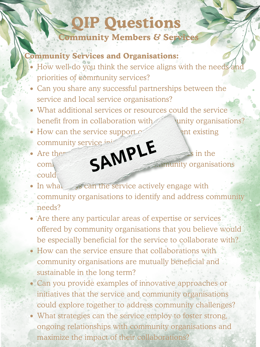 Family Input Template — The Educators Friend