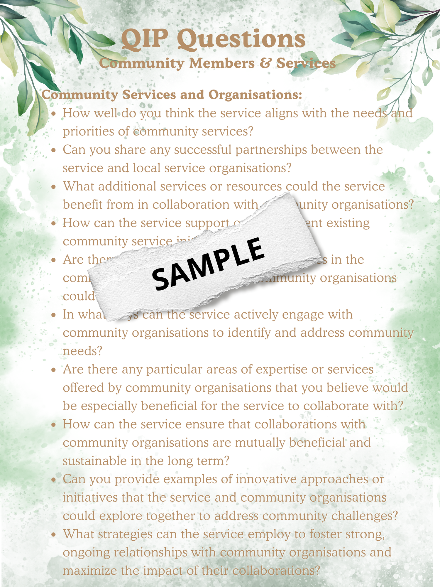 Family Input Template — The Educators Friend