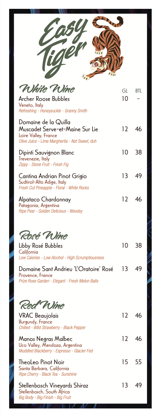 Our Menu — Easy Tiger