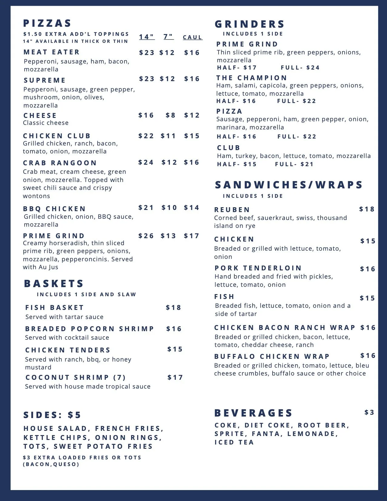 Menu | Explore Our Tasty Selection — Shady Nook Inn