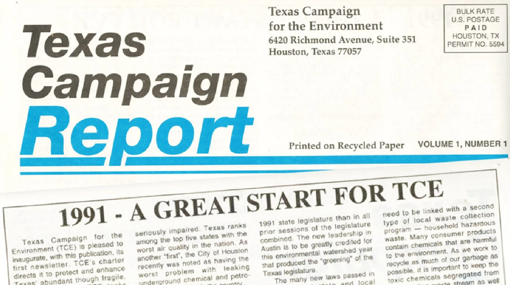 Our History — Texas Campaign for the Environment
