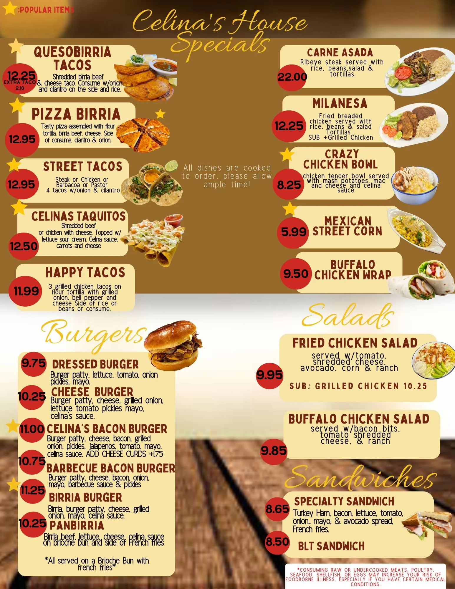 Menu — Celina's Diner