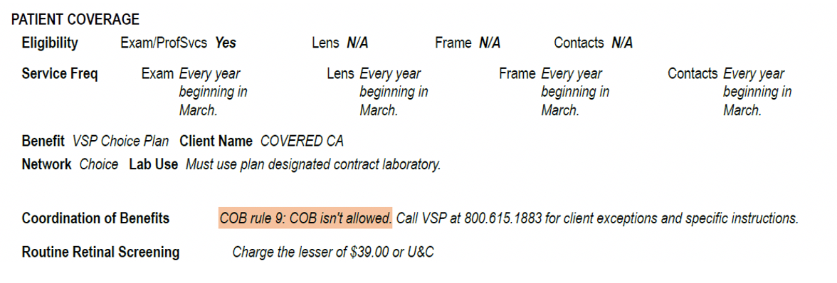 Clearing up the confusion around VSP COB Billing — Practice Management ...