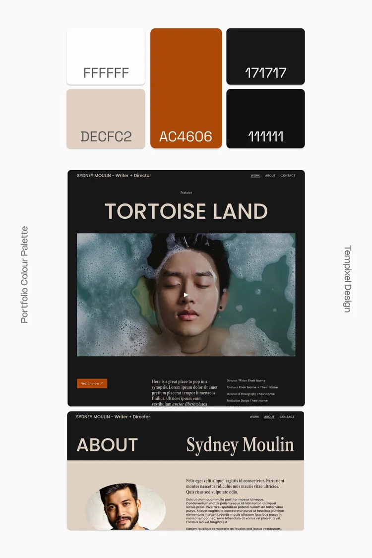 9 Tone-Setting Squarespace Colour Palettes for Filmmakers — Tempixel Design