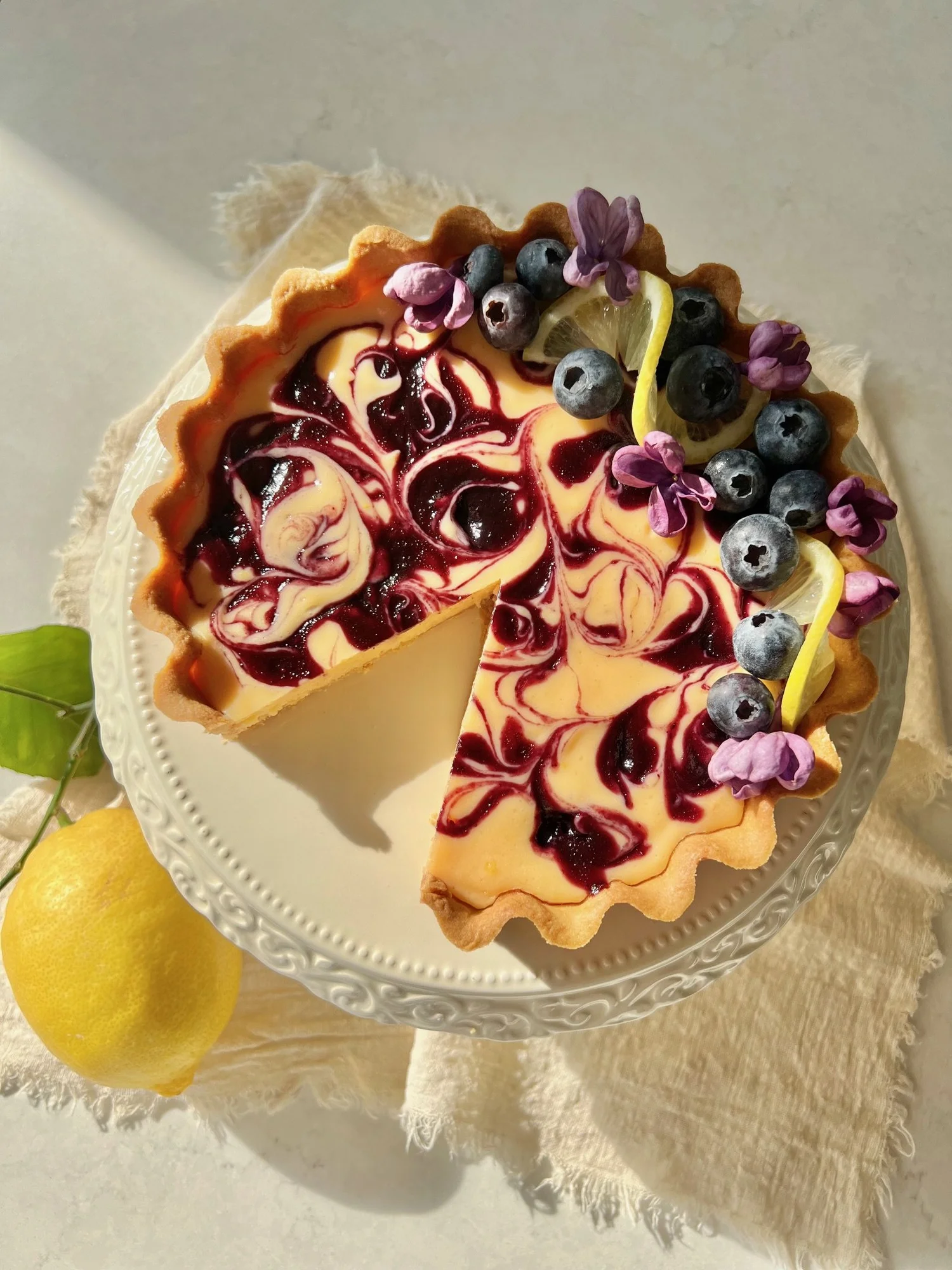 Lemon and Blueberry Tart — Alice Fevronia