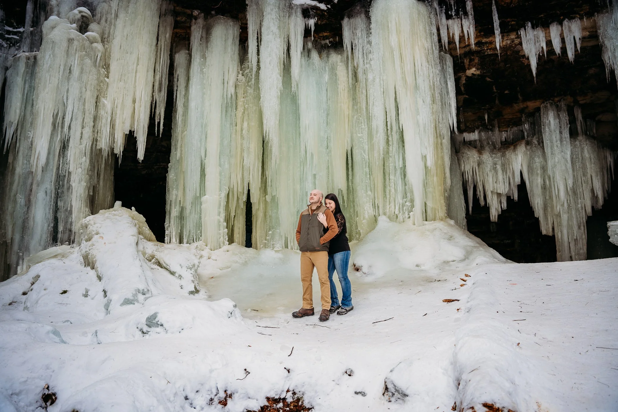 Eben Ice Caves Engagement Near Munising, MI — Trillium & Pine | Michigan Photographer
