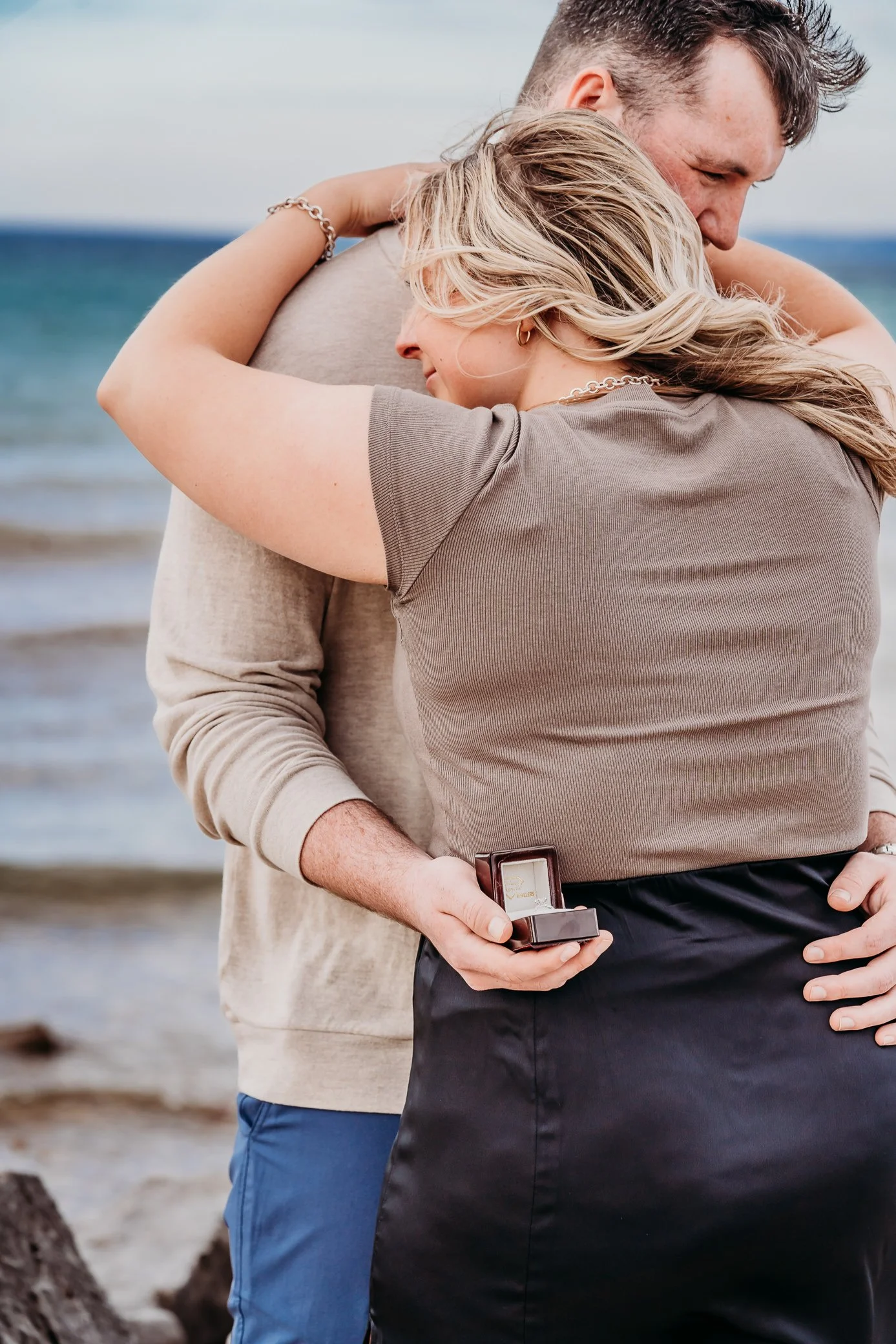 Mackinaw City Proposal at the Mackinac Bridge — Trillium & Pine | Michigan Photographer