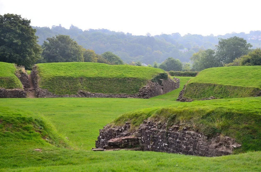Caerleon Wales Roman Amphitheatre — Gladiators v Lions