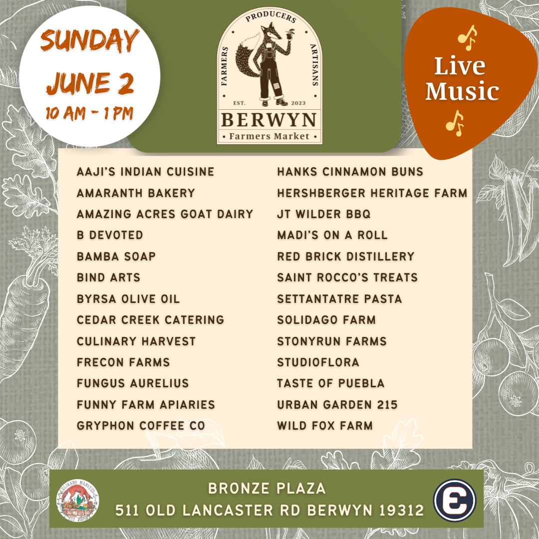 Upcoming Vendor Lineup — Berwyn Farmers' Market