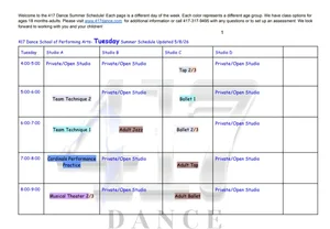 Class Schedule — 417 Dance Springfield, MO