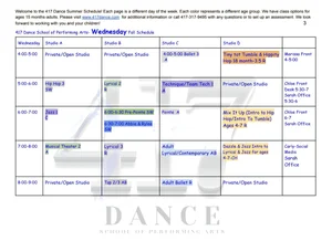 Class Schedule — 417 Dance Springfield, MO