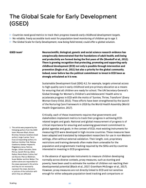 The Global Scale for Early Development (GSED) — ECD Measure