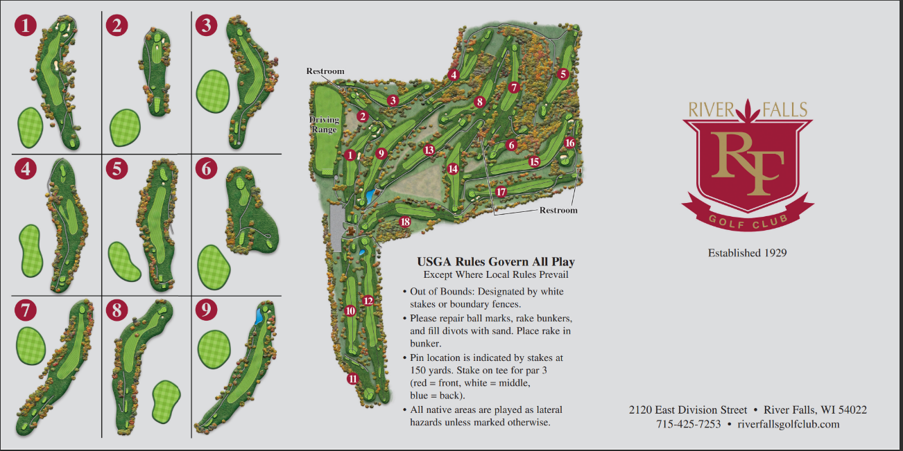 Golf Course Scorecard | River Falls Golf Club | Par & Yardage Info ...