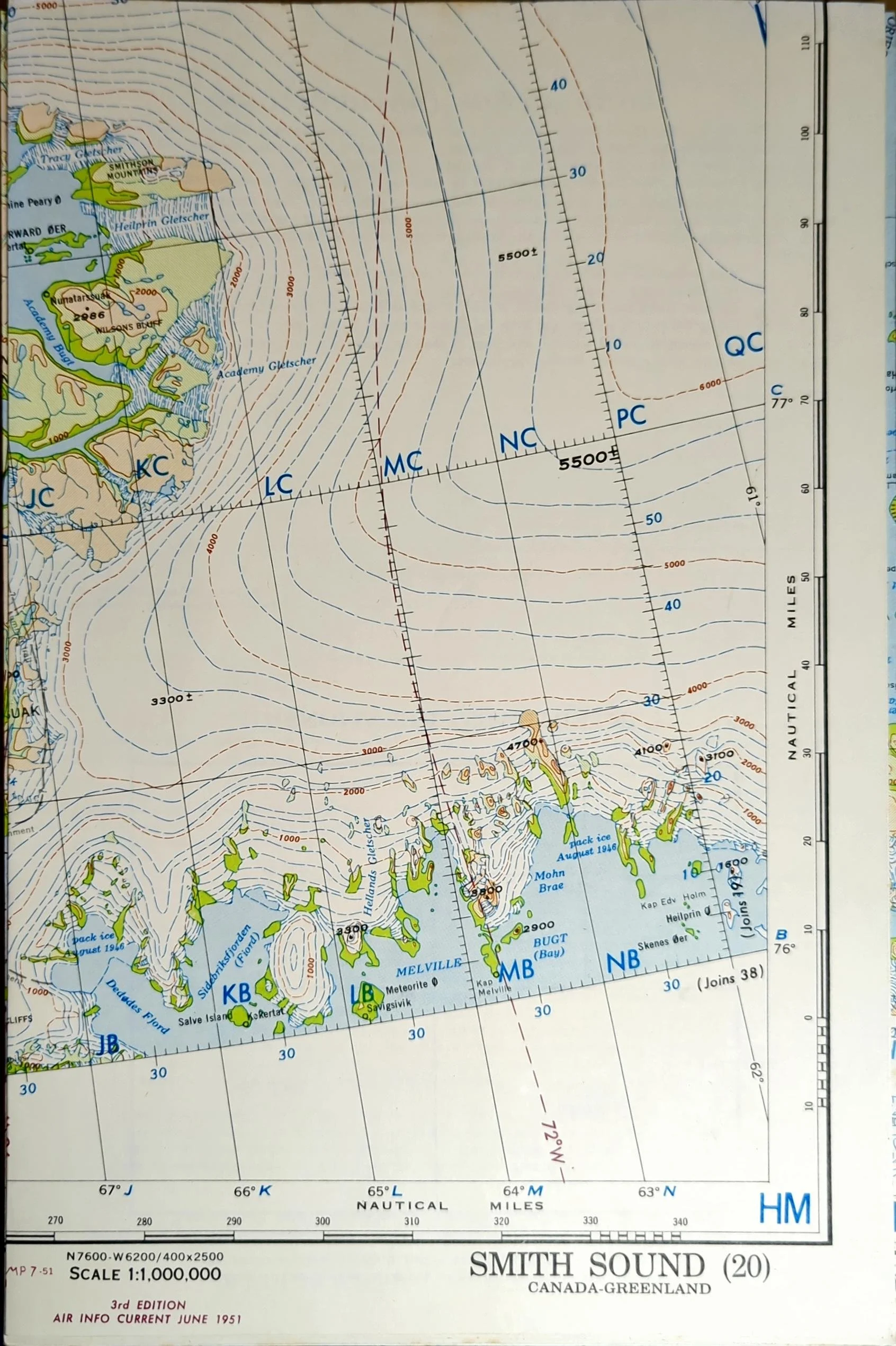 Vintage Aeronautical Chart: Trondhjemsfjorden 1950 — The Map Center