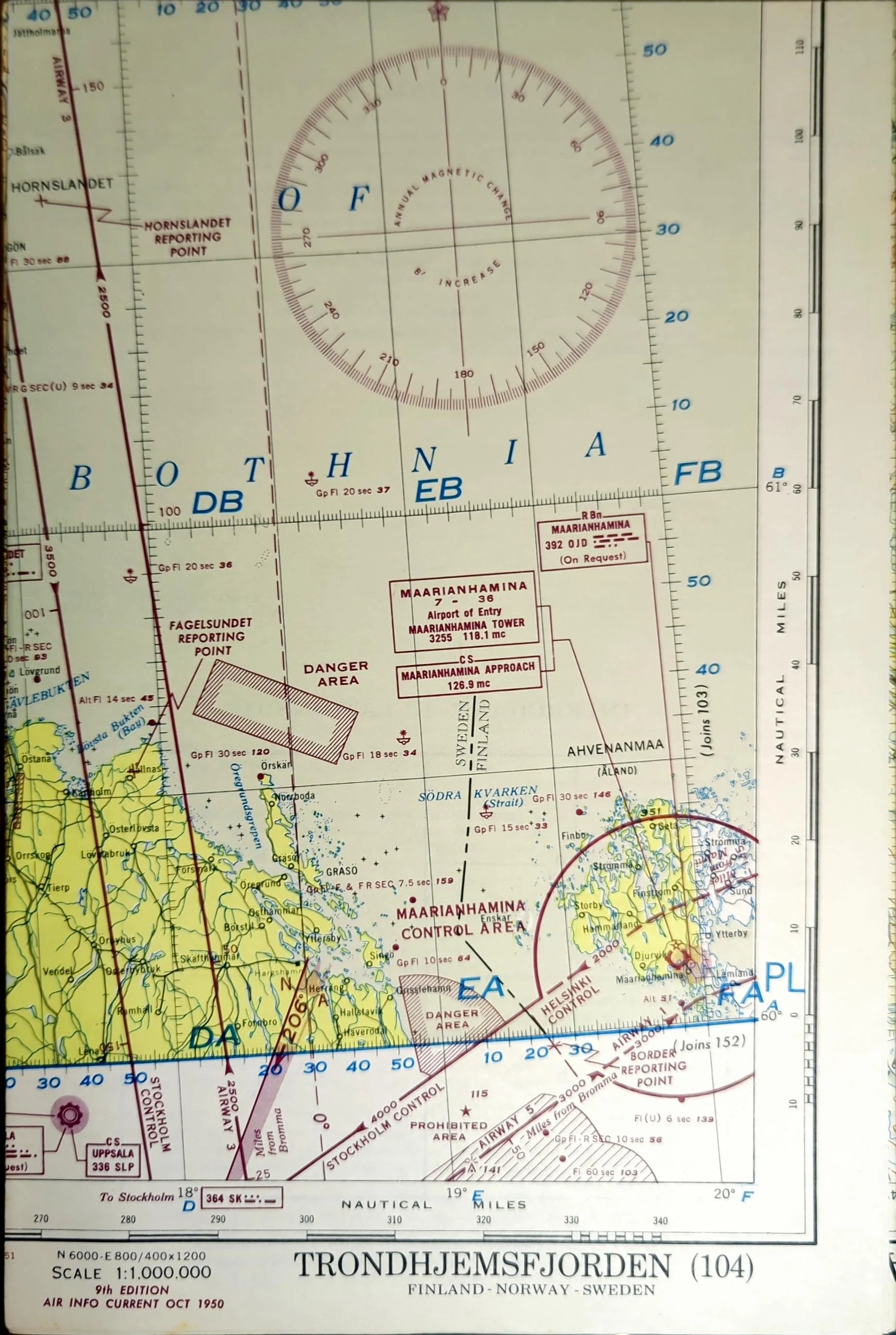 Vintage Aeronautical Chart: Strait of Belle Isle, 1945 — The Map Center