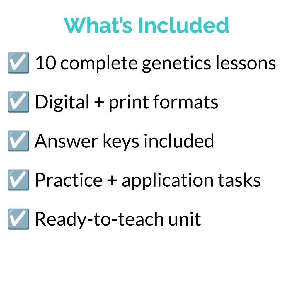 Genetics Unit Bundle | Punnett Squares, Pedigrees, DNA & Mutations ...