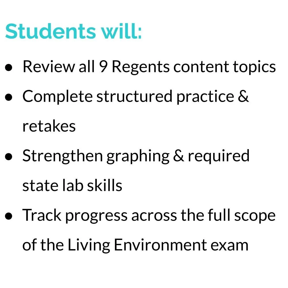 NYS Living Environment Regents Review Bundle: 9 Quizzes + Complete ...