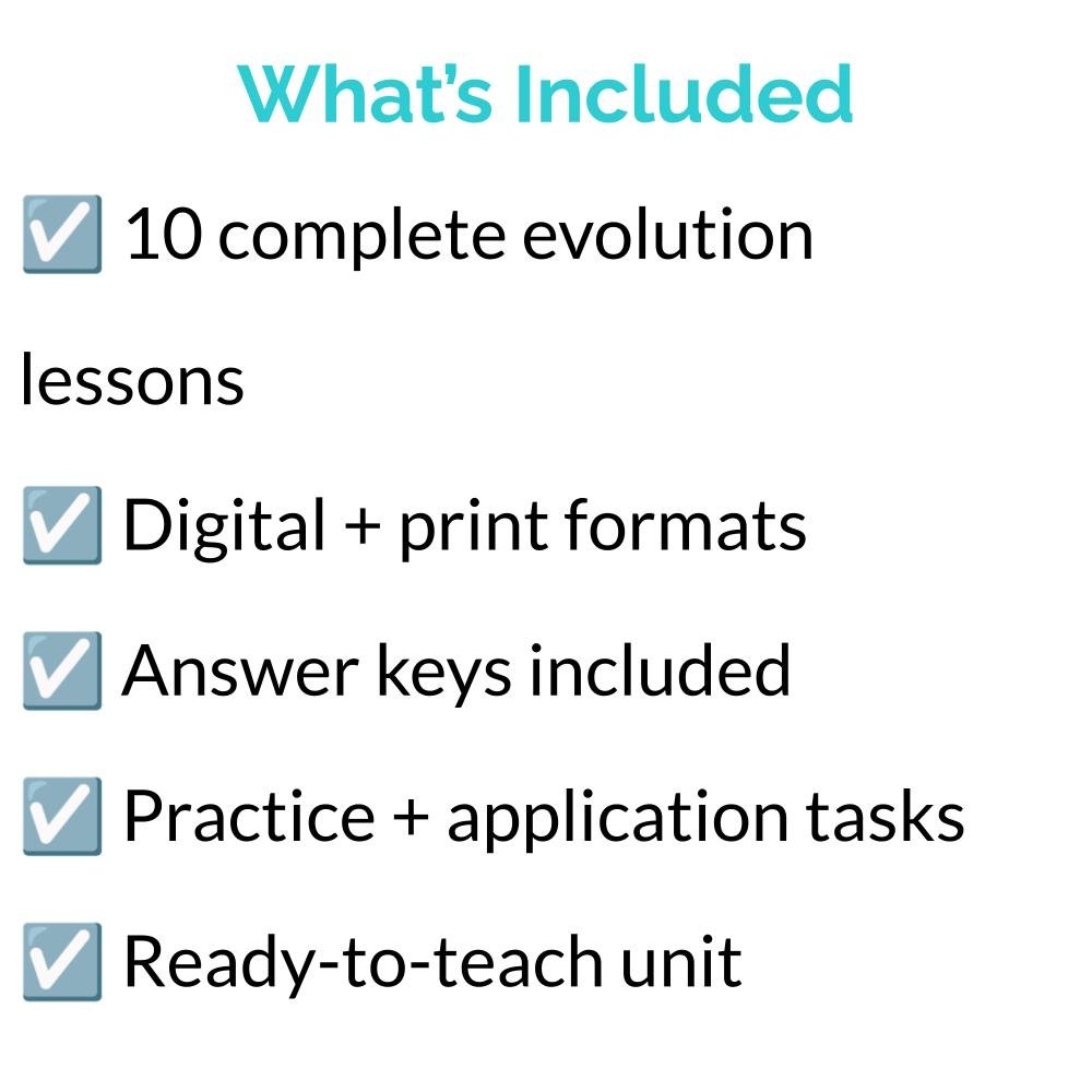 Evolution Unit Bundle- Natural Selection, Speciation, Evidence ...