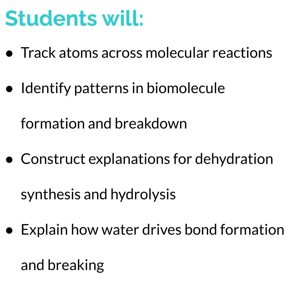 Dehydration Synthesis & Hydrolysis Lesson | Building and Breaking ...