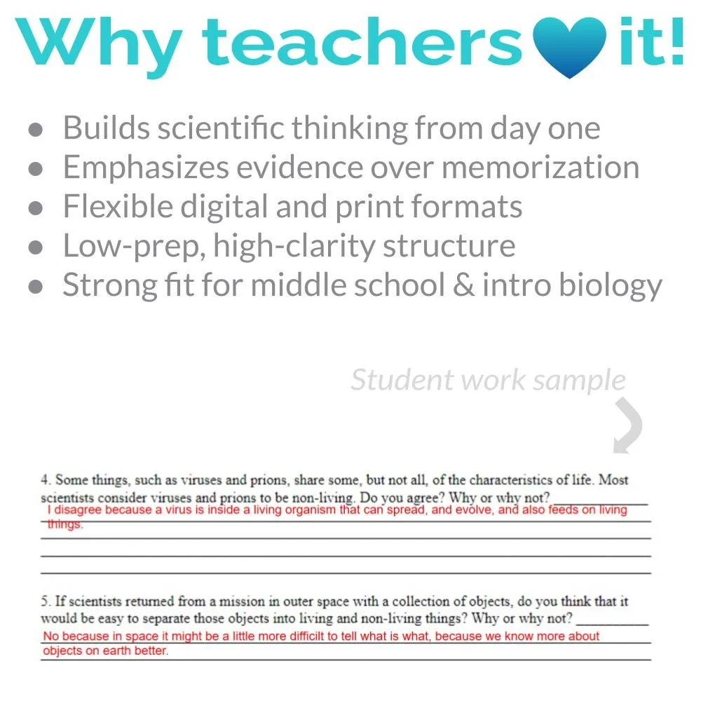 Living vs. Non-Living Inquiry Lab | What Makes Something Alive ...