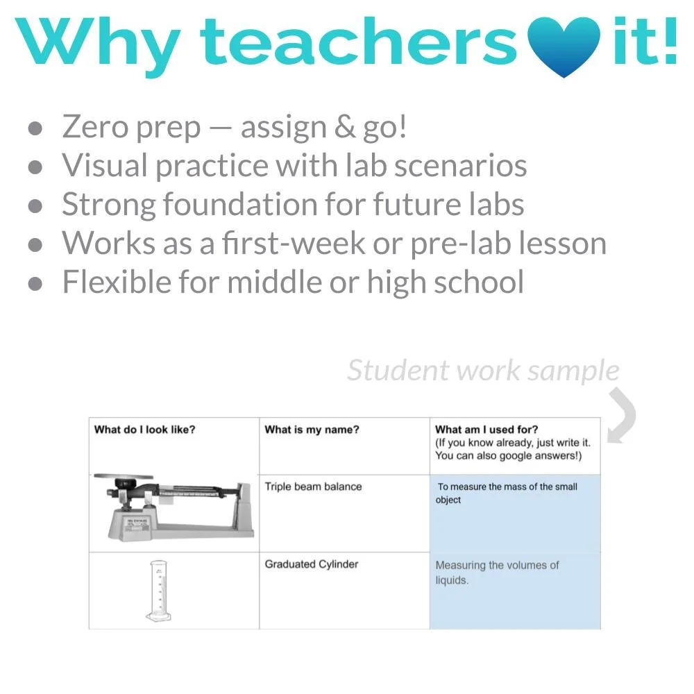 Lab Safety and Laboratory Equipment: Introductory Science Skills Lesson ...
