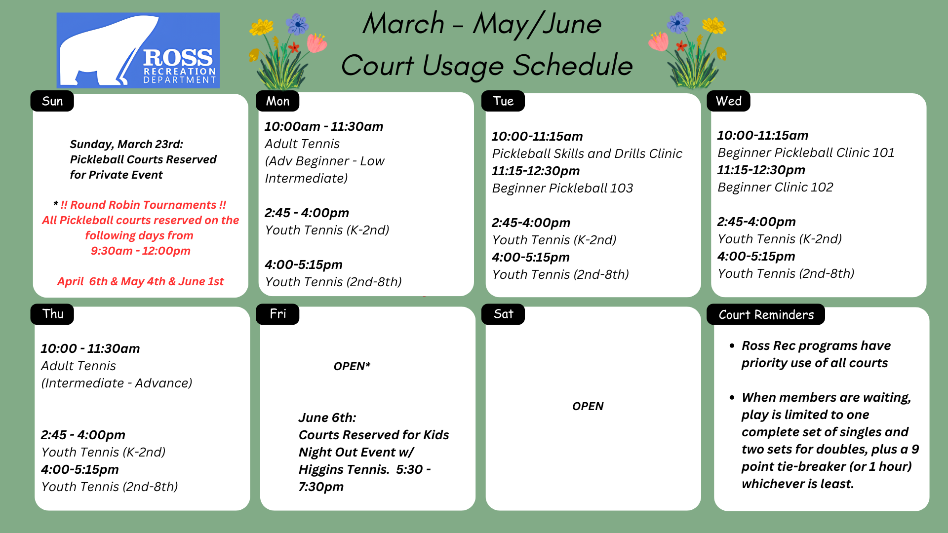 Services 1 — Ross Recreation