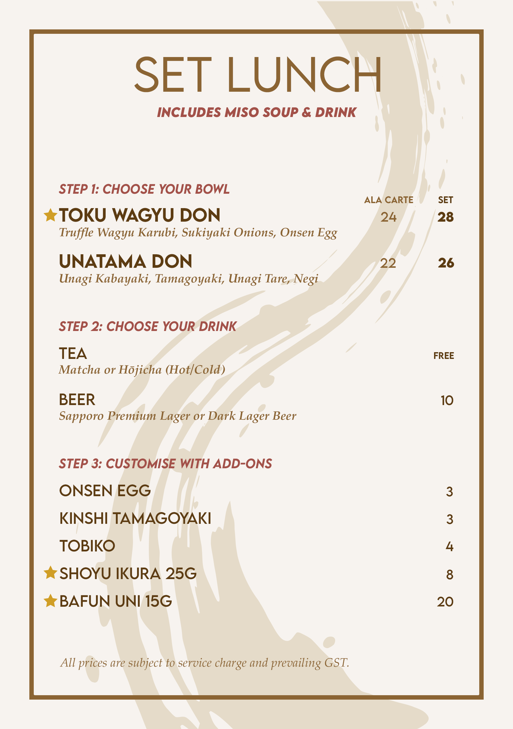 Menu | Explore Toku Nori's Menu Today — Toku Nori