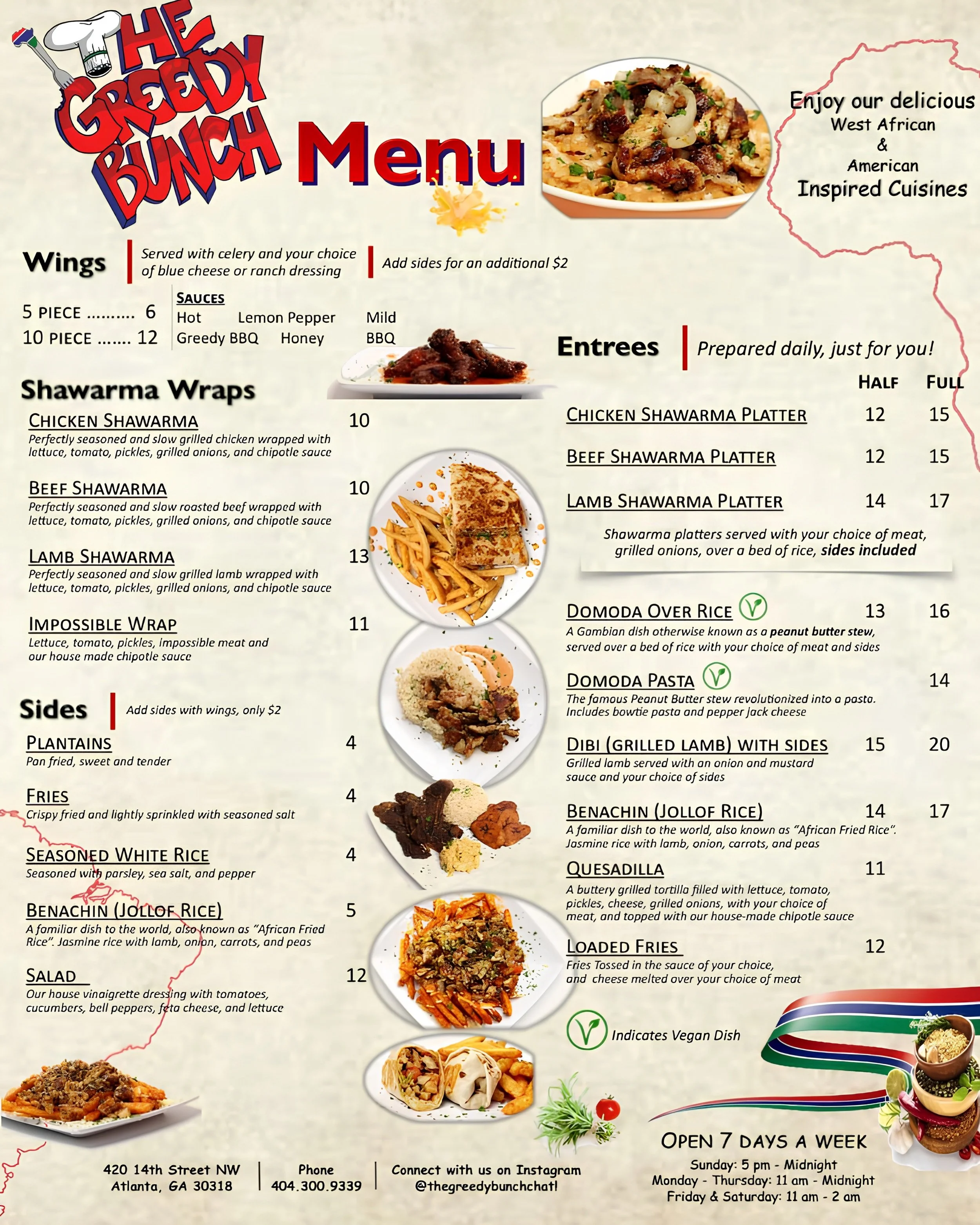 Menu — THE Greedy Bunch