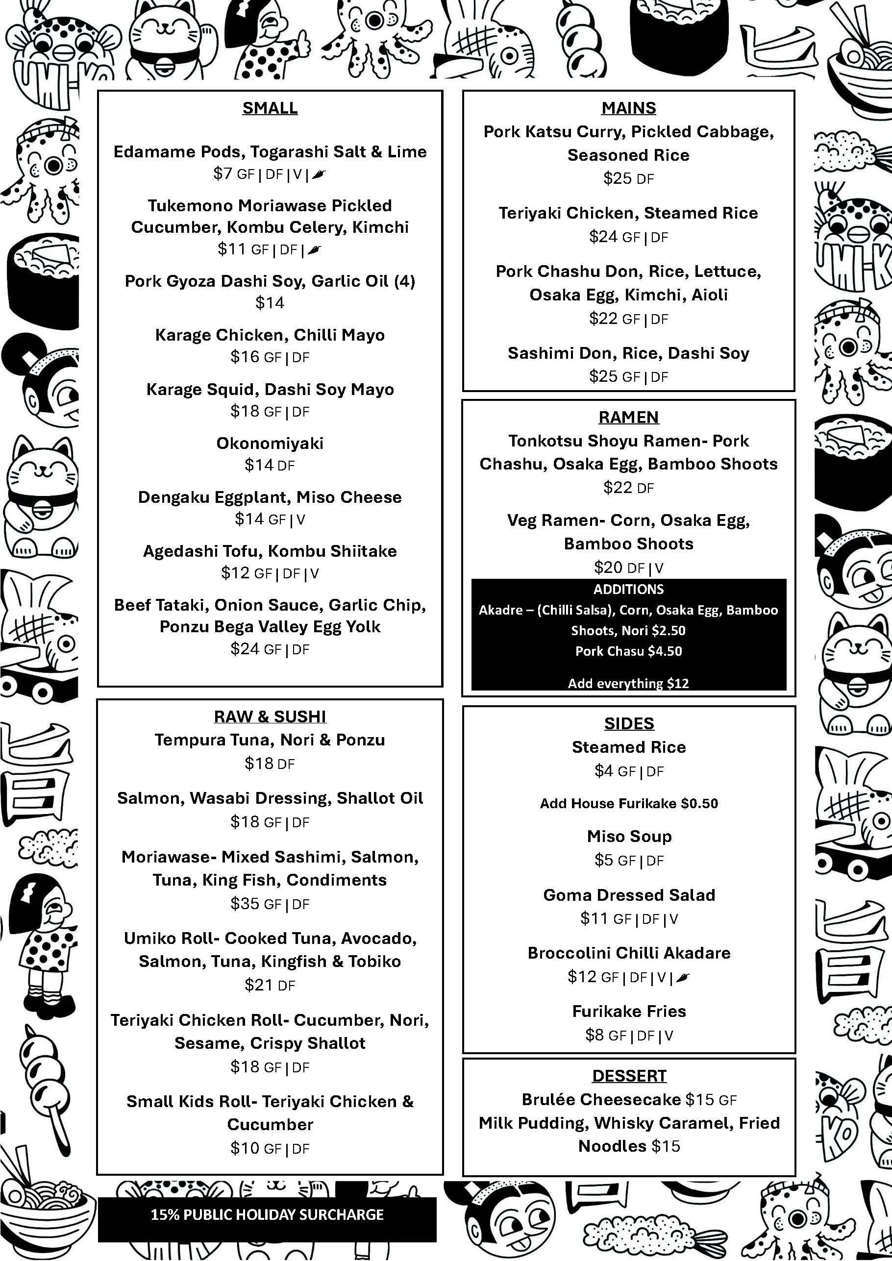 Menu — Umi-Ko Izakaya