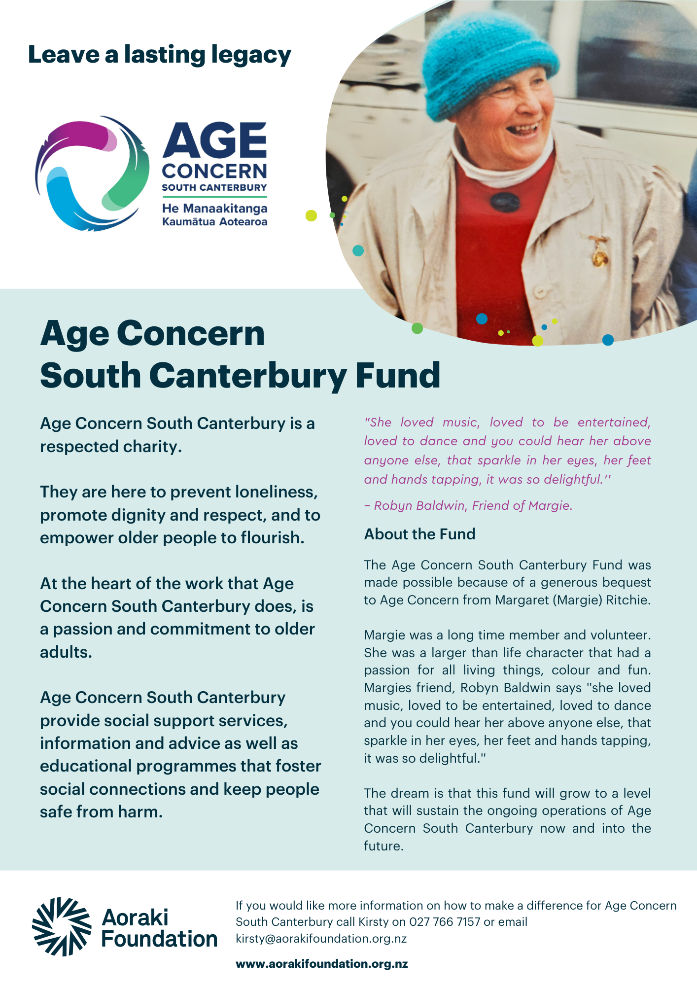Age Concern South Canterbury Fund — Aoraki Foundation