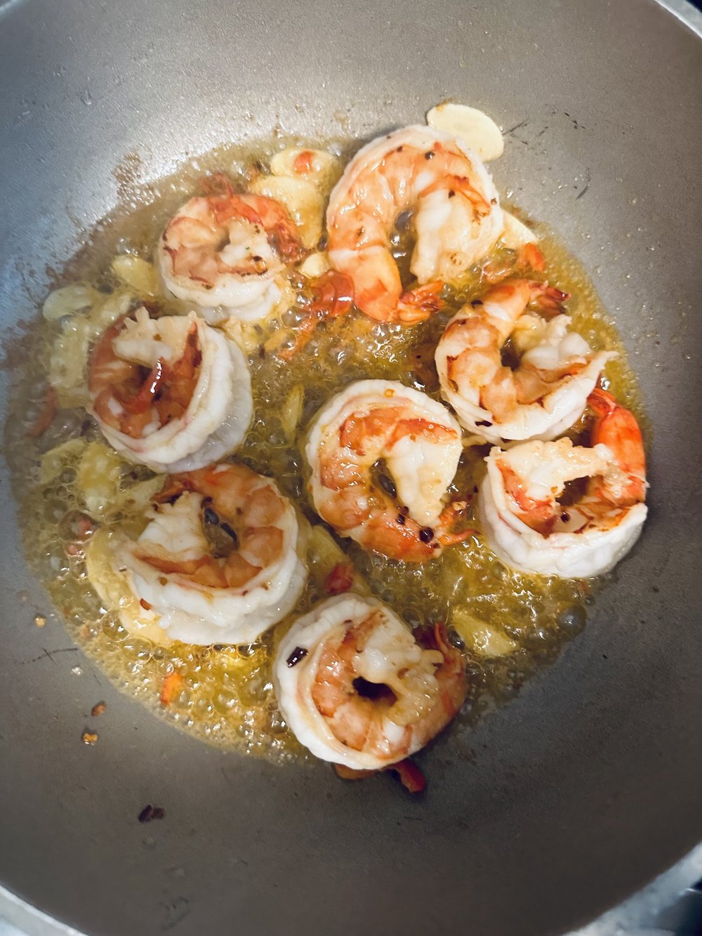 Prawn Pasta Aglio Olio e Peperoncino — Briochette