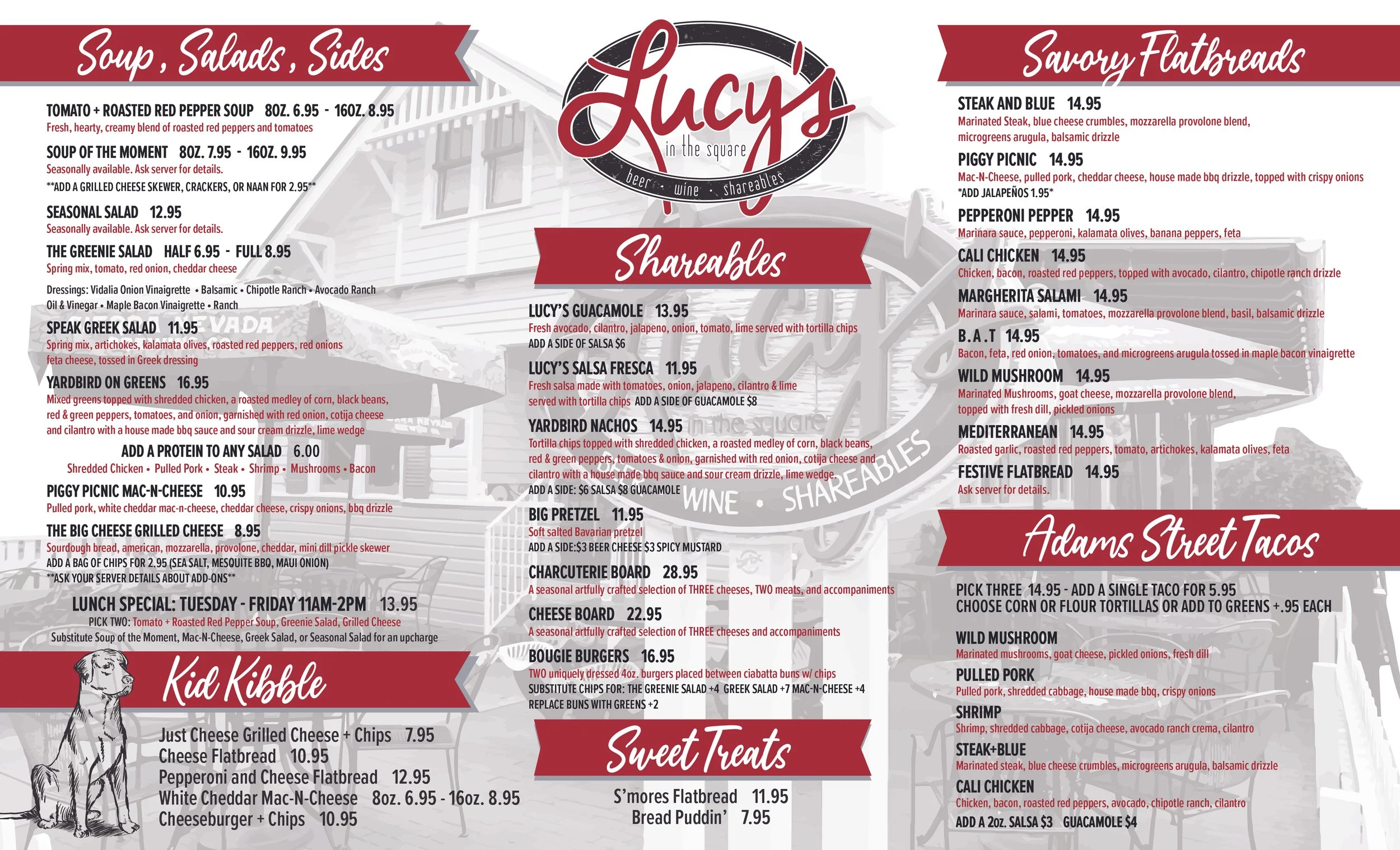 MENU — Lucy's in the Square