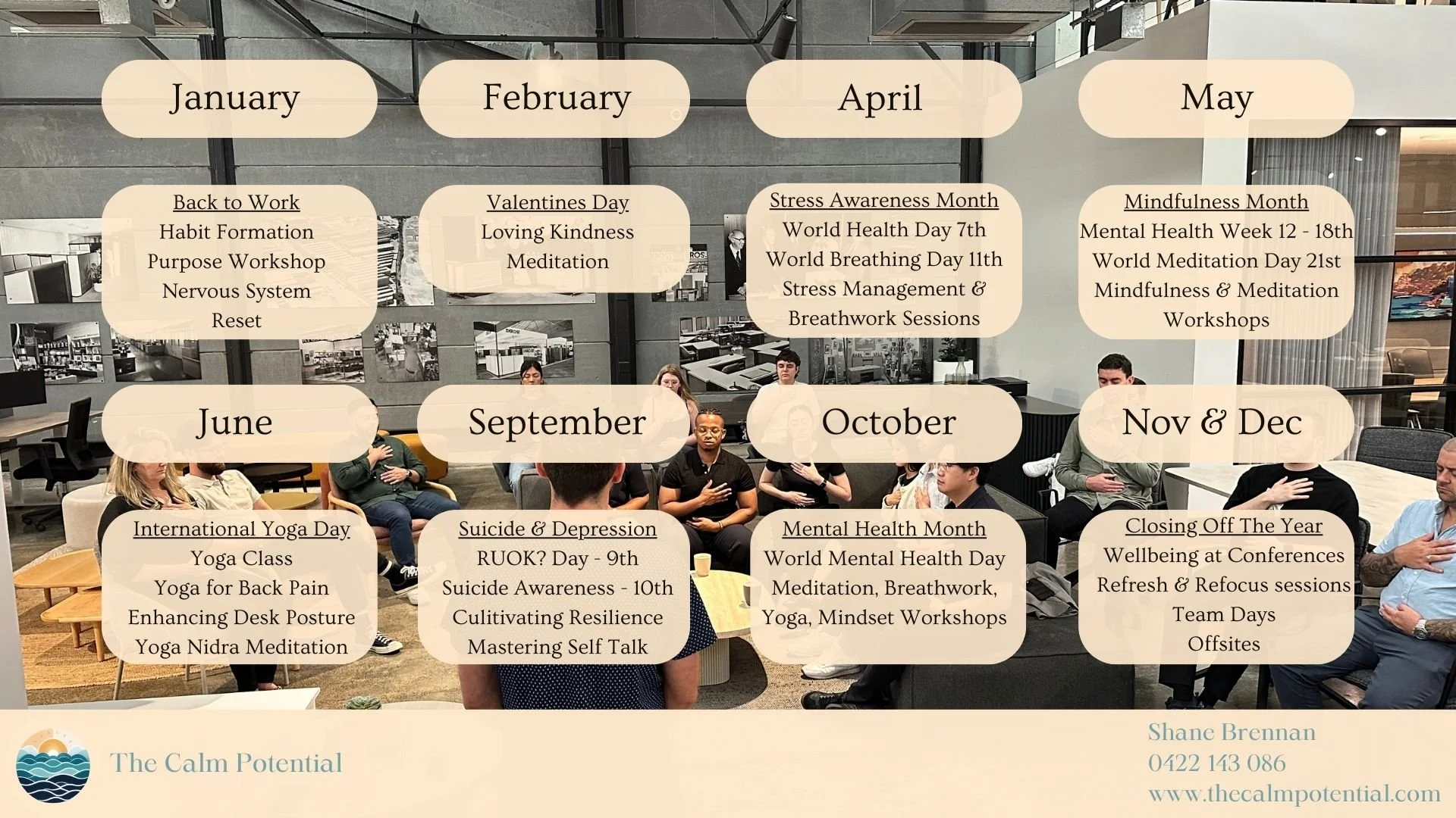 Wellness Calendar — The Calm Potential