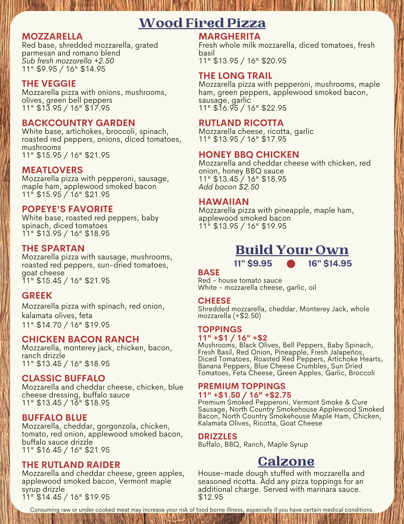 Menu — Hop 'N Moose