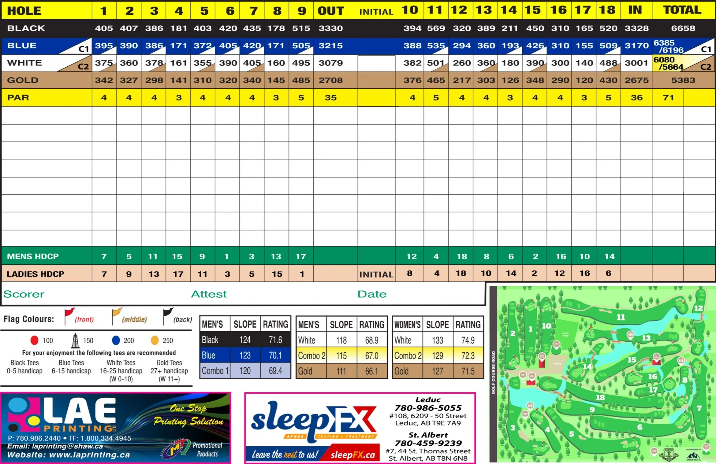 Scorecard & Rules of Play | Discover Golf Rules & Scorecards — Leduc ...