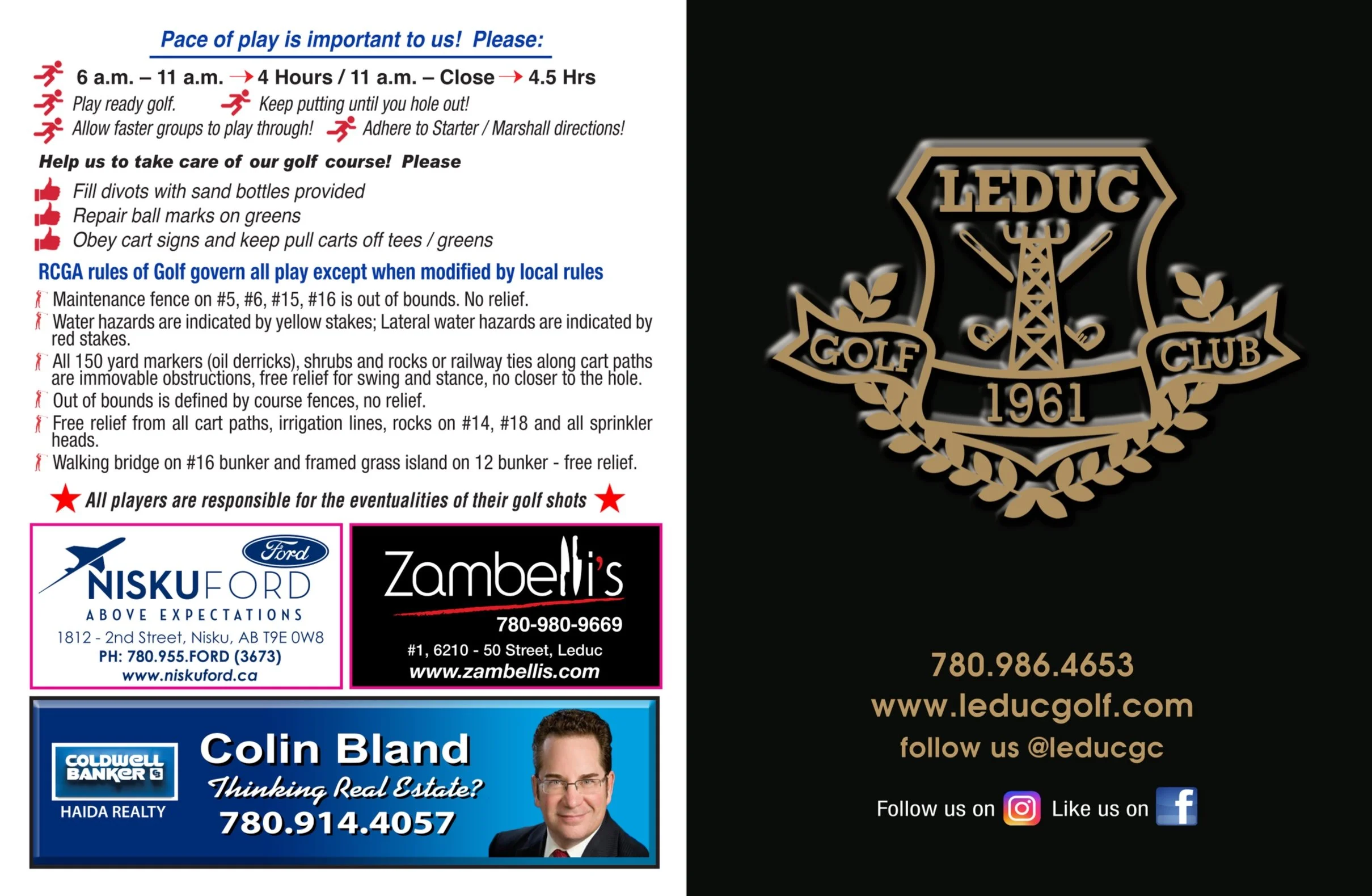 Scorecard & Rules of Play | Discover Golf Rules & Scorecards — Leduc ...