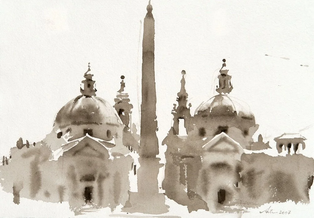 Wendy Artin's Landscapes, Roman Forum, Tempio di Saturno, Temple of ...