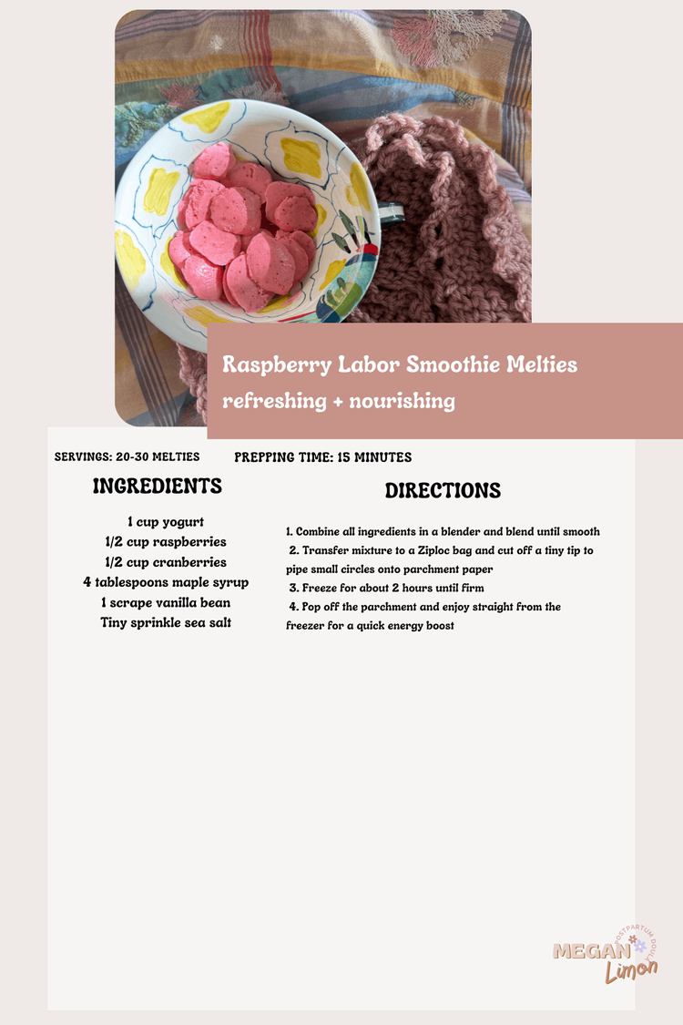 Dopamine Postpartum Snack: Raspberry Labor Smoothie Melties