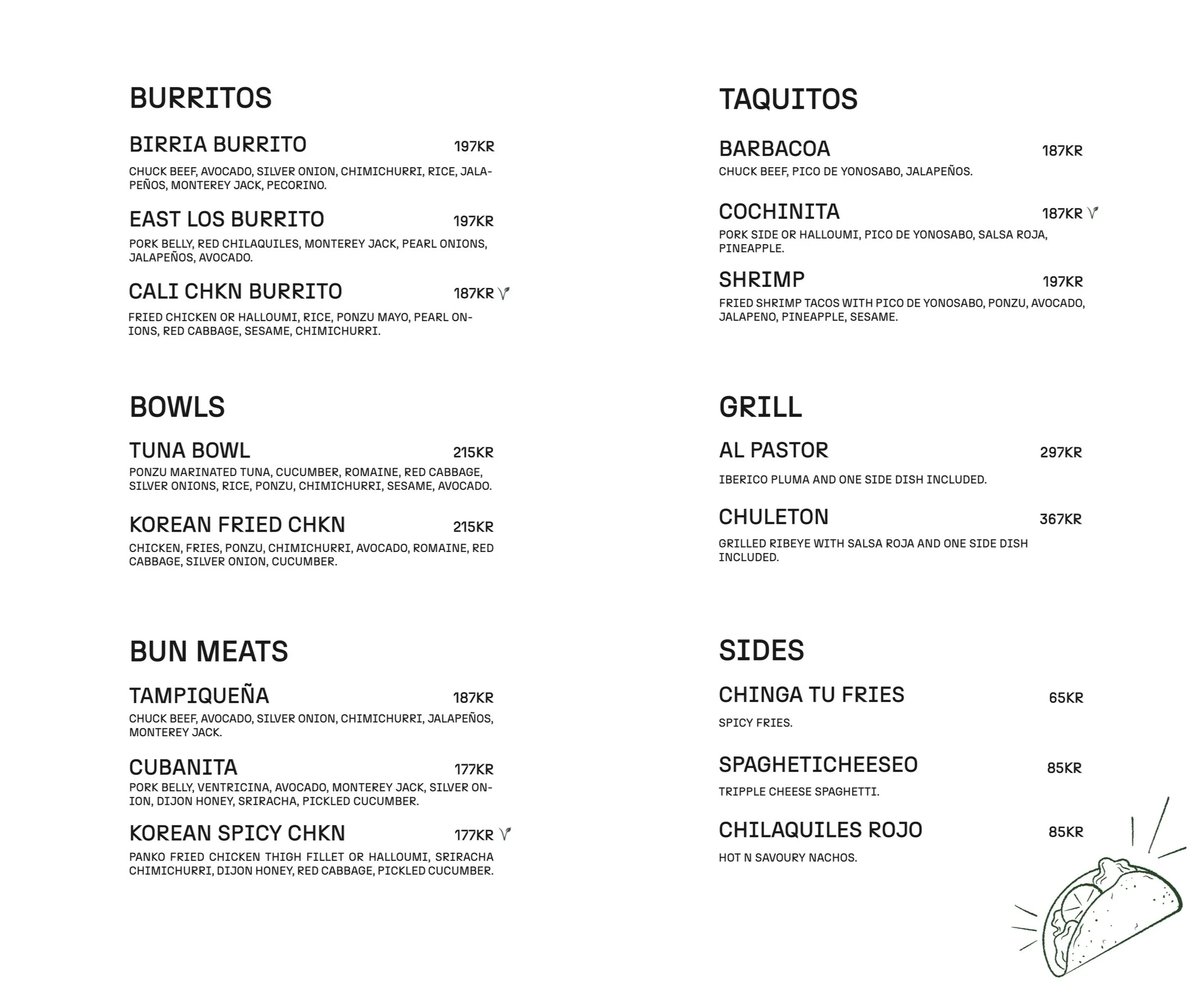 Menu — Yono Sabo