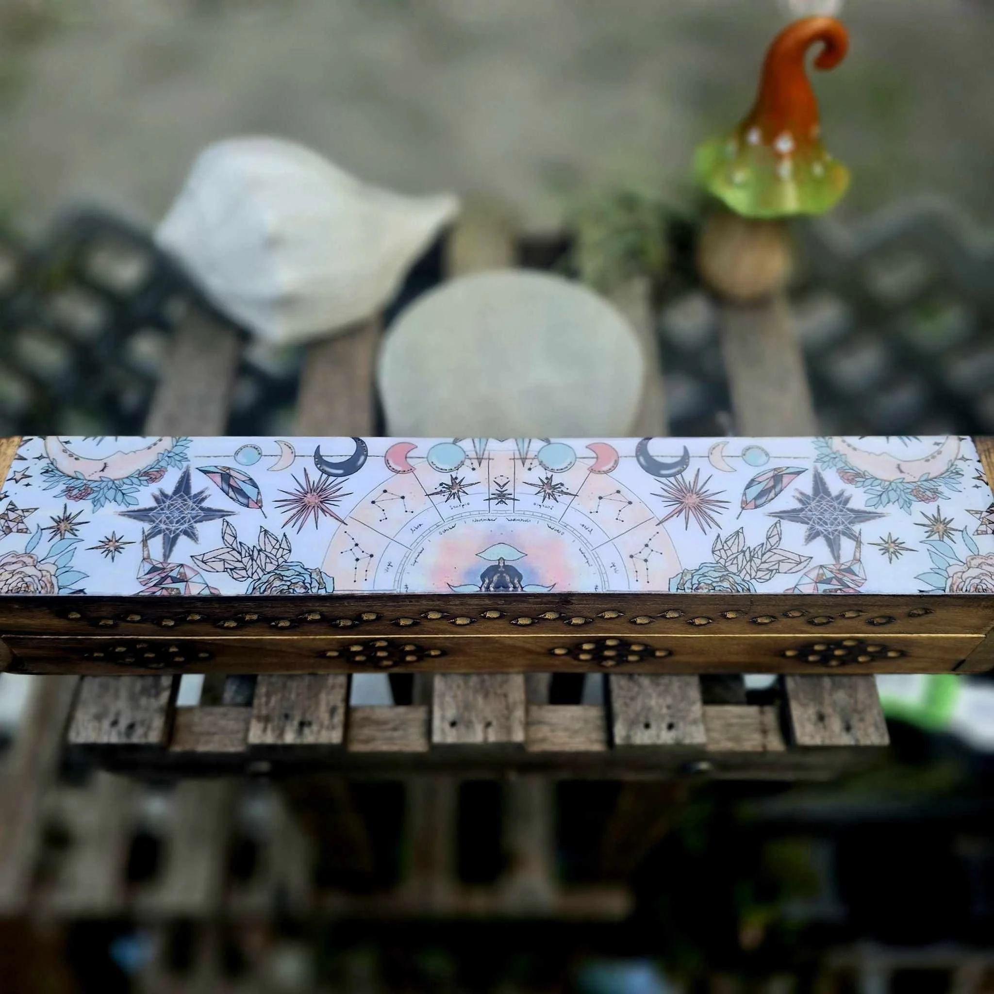Celestial Wooden Incense Burner Box — The Craft Shoppe - a Metaphysical ...