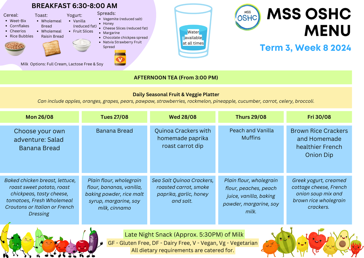 Our Menu — MSS OSHC