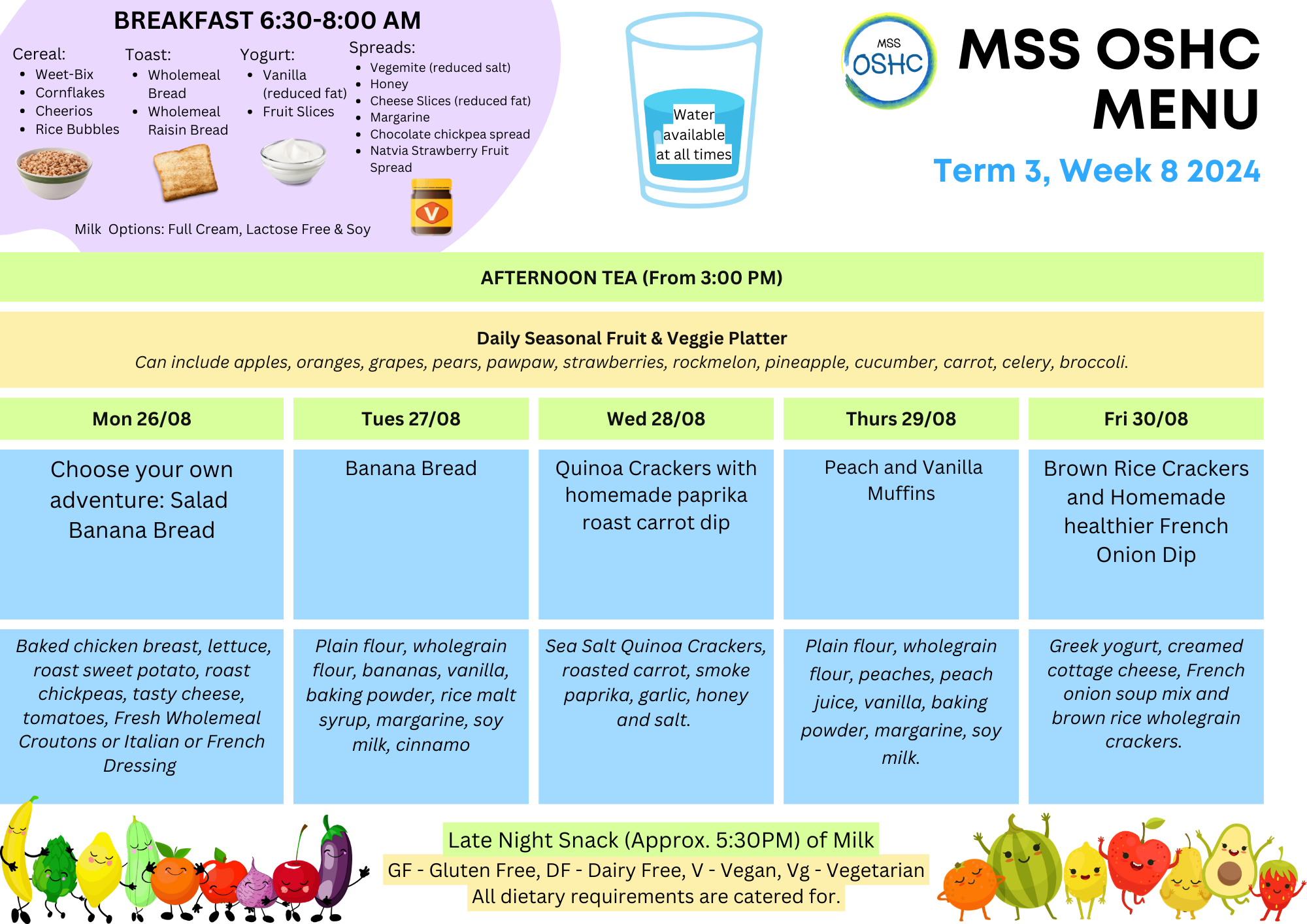 Our Menu — MSS OSHC