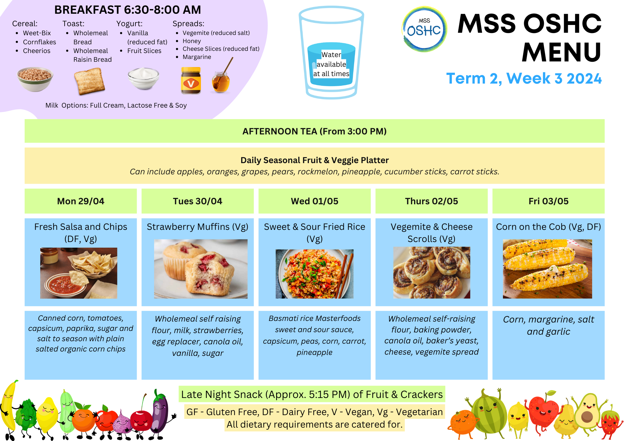 Our Menu — MSS OSHC
