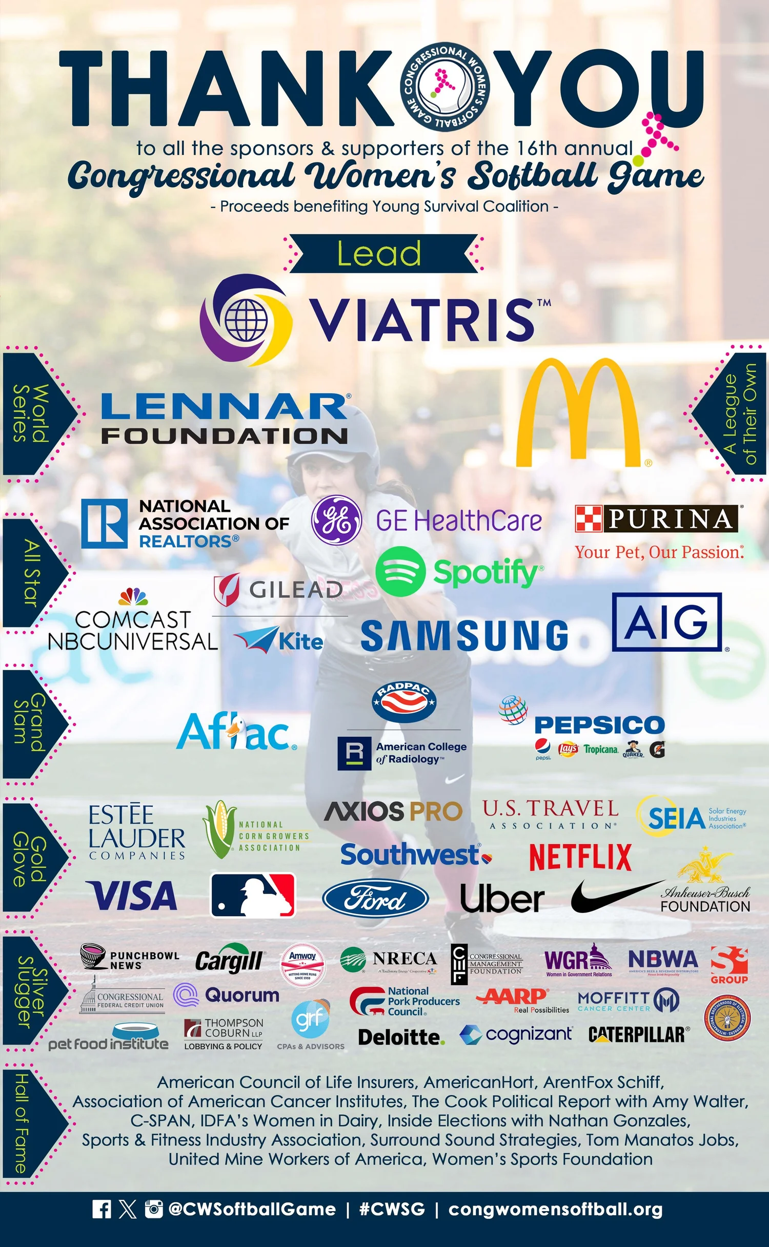 Sponsors — Congressional Women's Softball Game