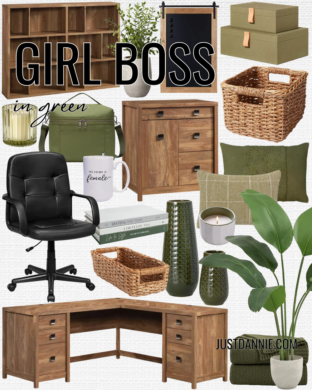 Girl Boss in Green│ Green Office Decor — Just Dannie