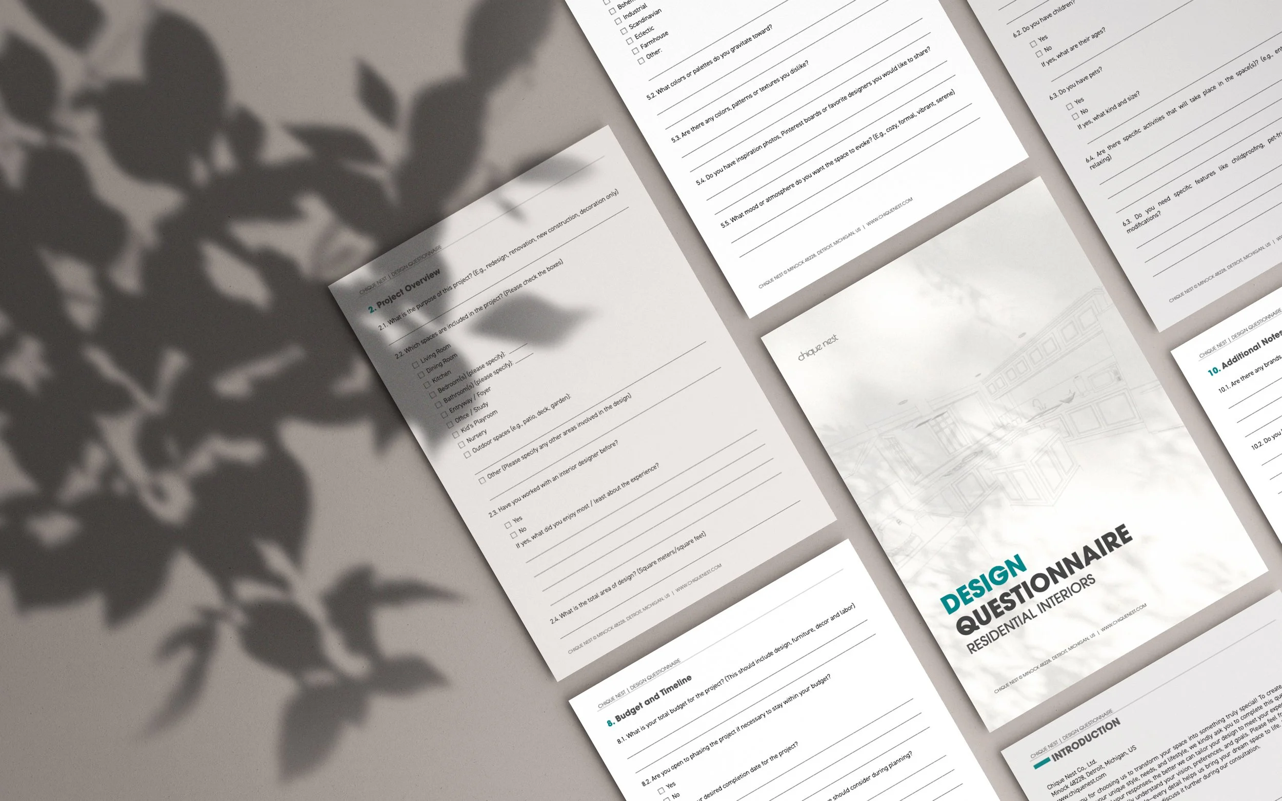 Interior Design Project Questionnaire Template — Chique Nest
